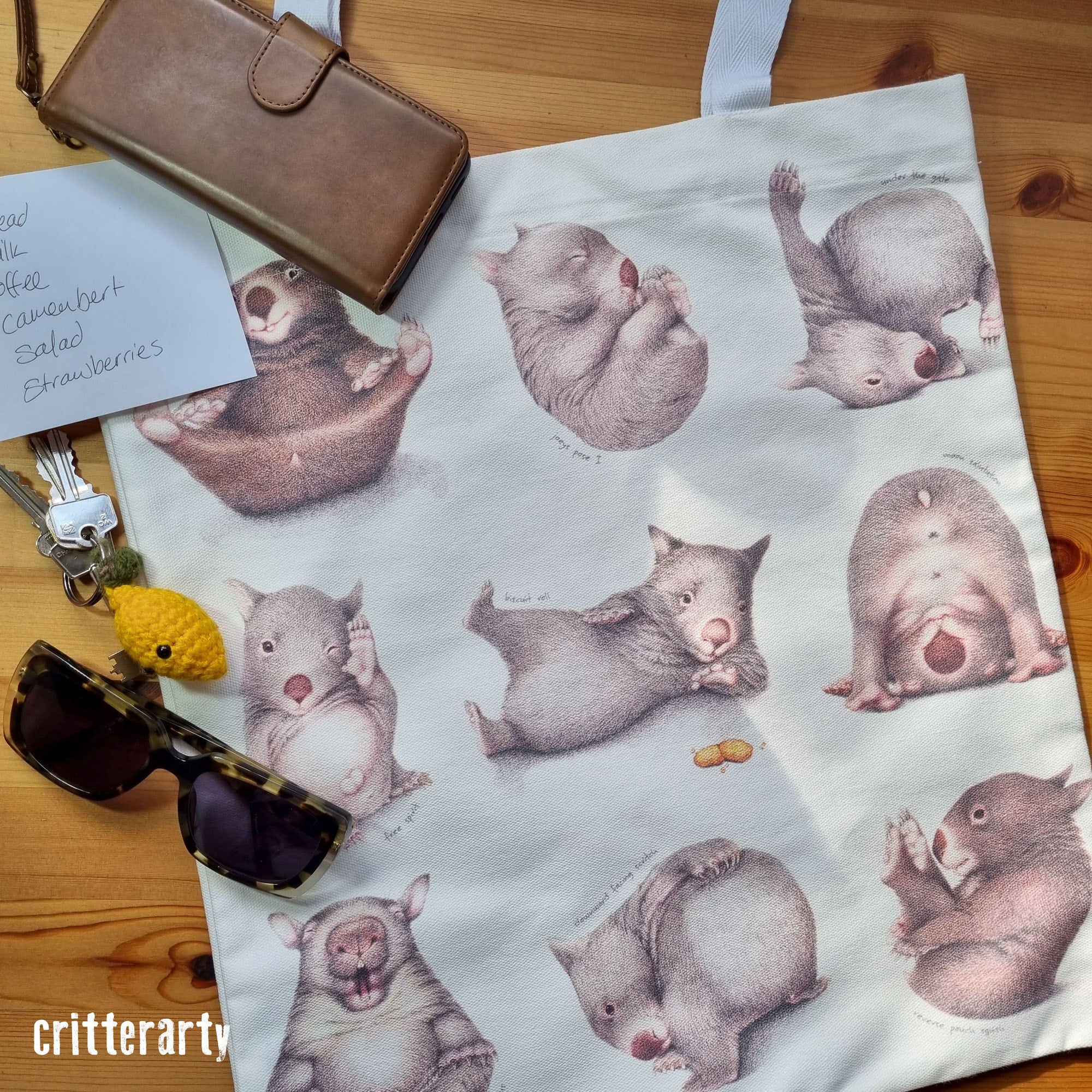 Wombat Yoga Critter Tote Bag | Critterarty
