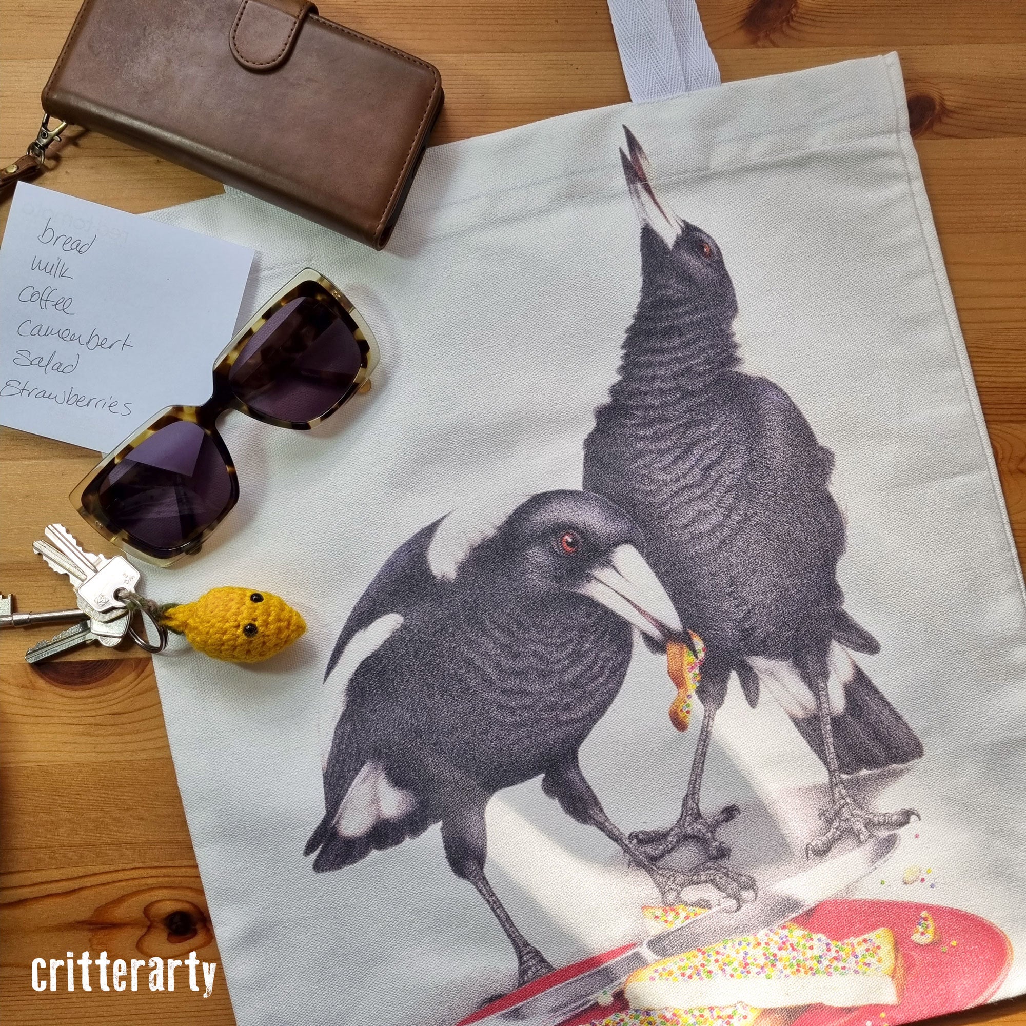 Australian Magpies Critter Tote Bag | Critterarty