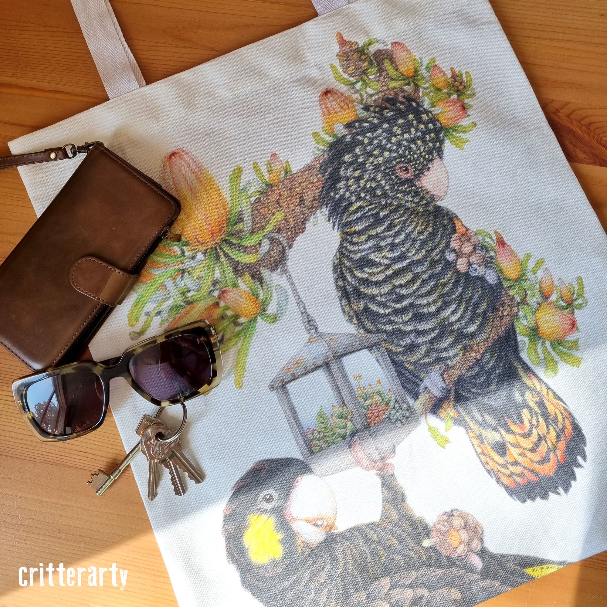 Black Cockatoos Critter Tote Bag | Critterarty